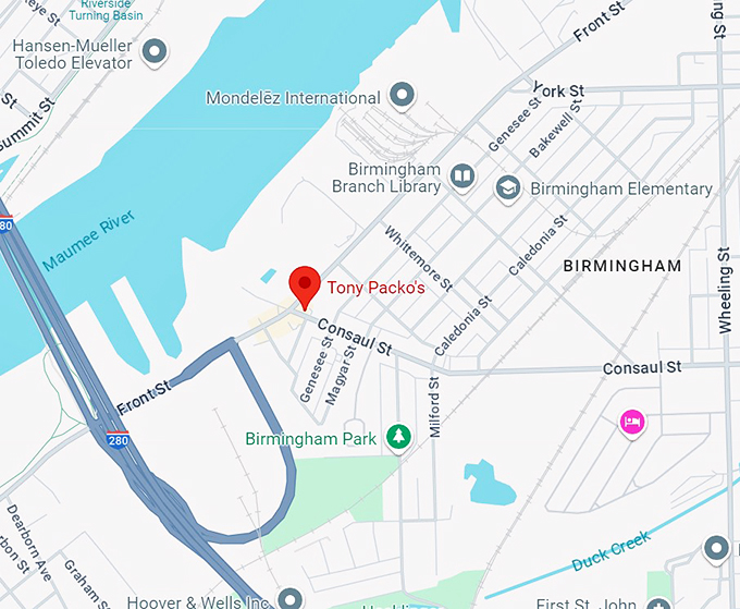 tony packo's restaurant 10 map