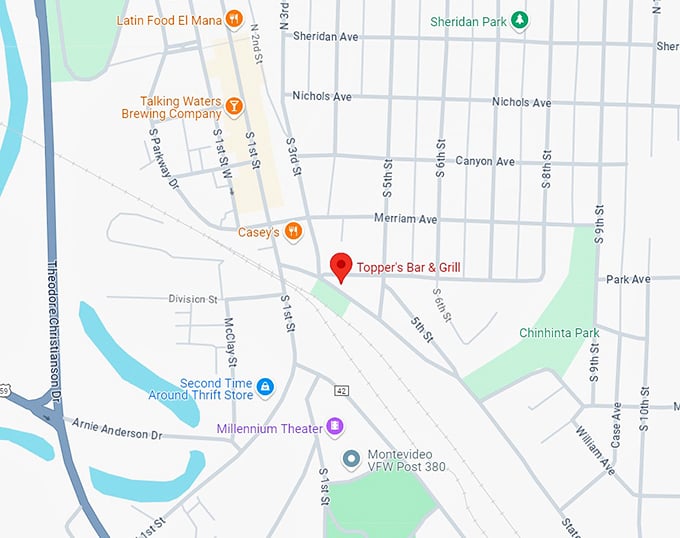 topper&rsquo;s bar and grill 10 map