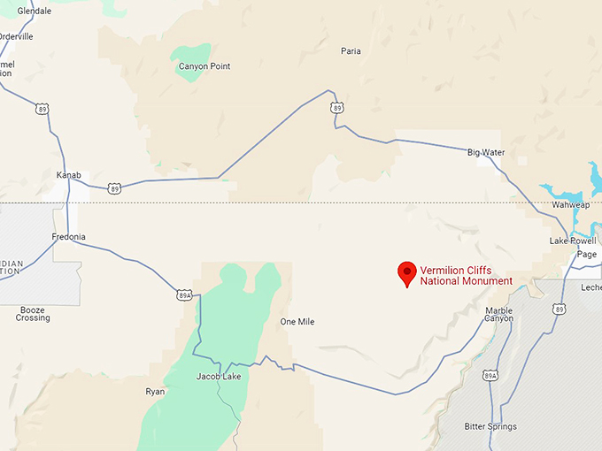 vermilion cliffs national monument 10 map