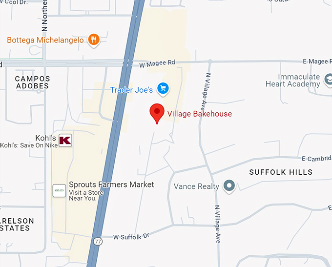 village bakehouse tucson, az 10 map