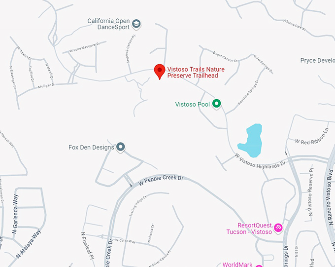 vistoso trails nature preserve 10 map