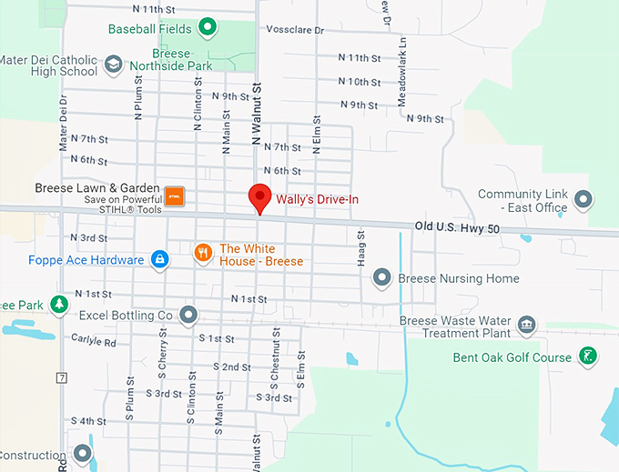 wally's drive in 10 map