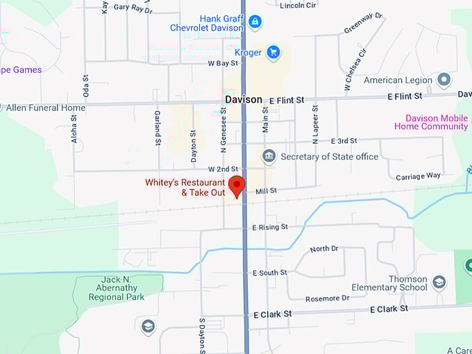 whitey's restaurant & take out 10 map