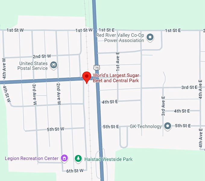 world's largest sugar beet and central park 10 map