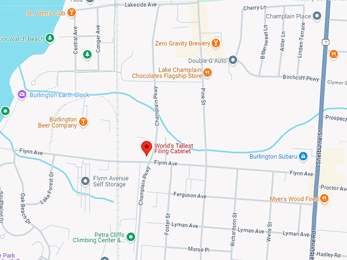 world's tallest filing cabinet map