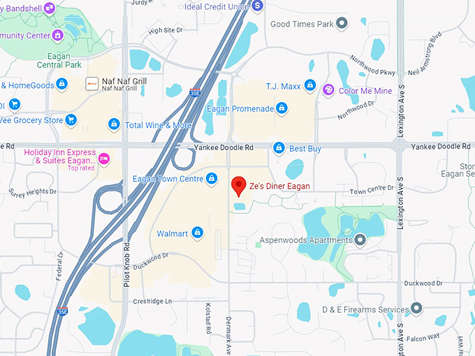 ze's diner eagan 10 map