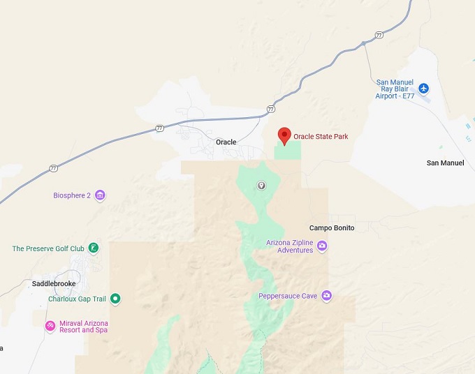 oracle state park 10 map