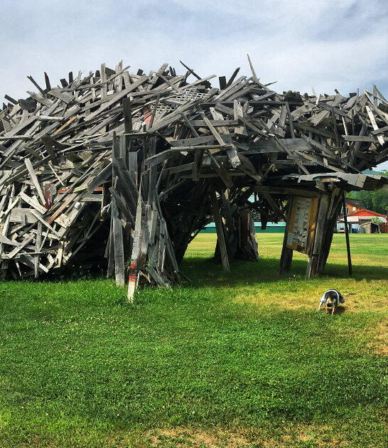 quirky dinosaur sculpture vermont ftr