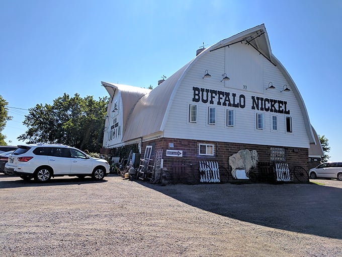 Welcome to Buffalo Nickel Antiques, where history meets whimsy in a barn-shaped wonderland. It's like your eccentric aunt's attic, but with price tags!