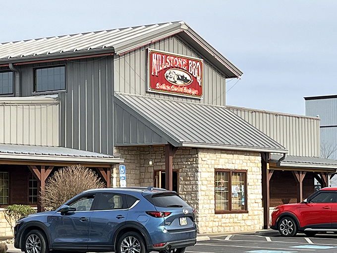 Welcome to BBQ paradise! Millstone's rustic charm beckons like a siren song to hungry travelers. You can almost smell the smoke from here.