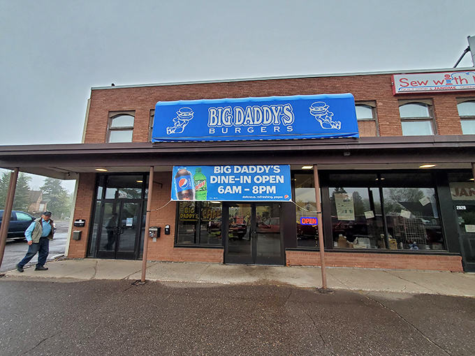 A blue beacon of breakfast bliss! Big Daddy's Burgers stands ready to satisfy Duluth's hungry masses from dawn till dusk.
