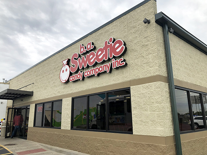 Welcome to candy paradise! B.a. Sweetie's cheerful facade is like a beacon of sweetness, calling out to your inner child.