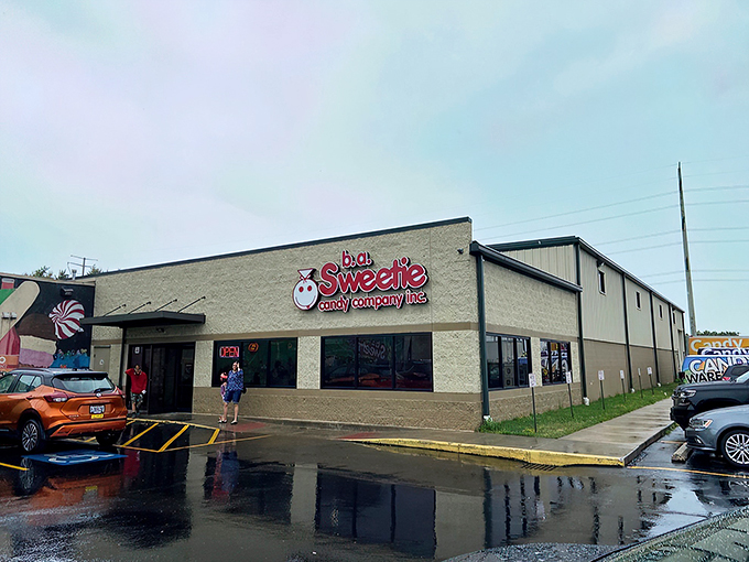 Welcome to candy paradise! B.a. Sweetie's cheerful facade is like a beacon of sweetness, calling out to your inner child.