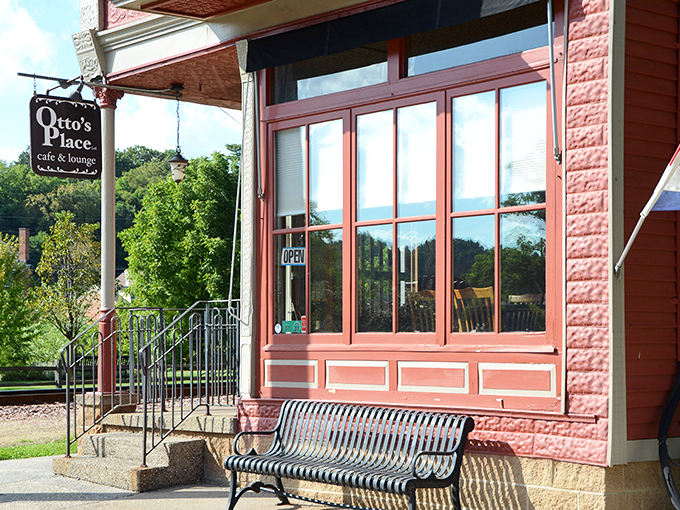 Step into a time machine disguised as a salmon-colored Victorian dream. Otto's Place isn't just a restaurant; it's a portal to delicious nostalgia.