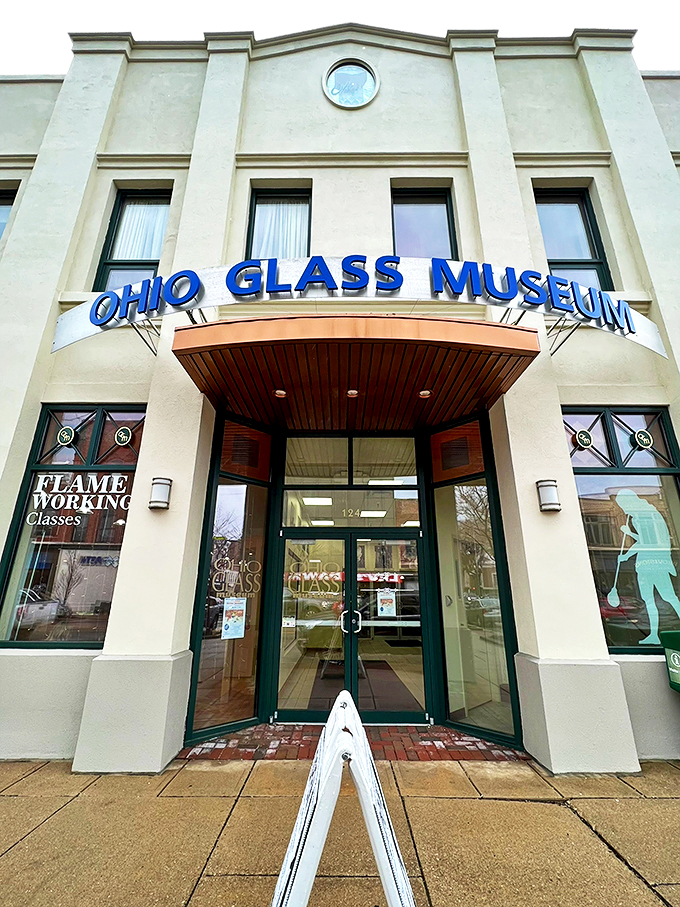 A glass act! The Ohio Glass Museum's facade promises a crystal-clear adventure into the world of shimmering wonders.
