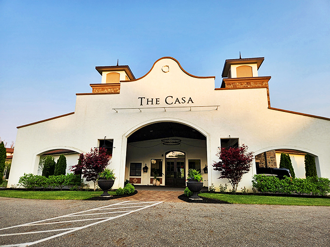 "The Casa" isn't just a name - it's an invitation to la dolce vita, Ohio-style. This Tuscan-inspired facade is your gateway to vino paradise.