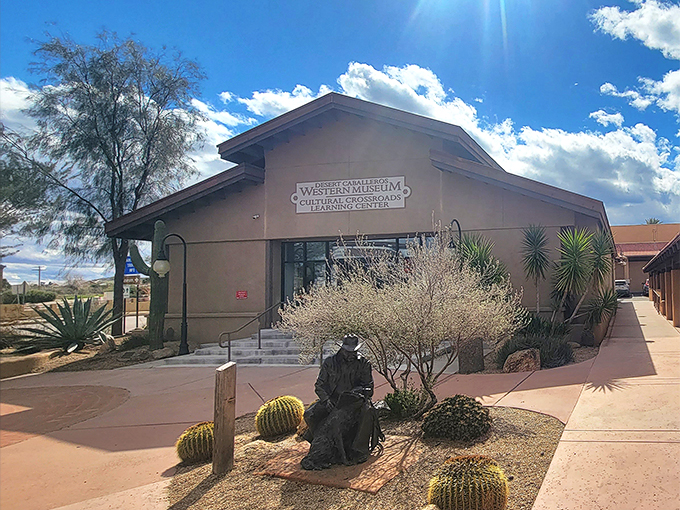 Welcome to the Wild West time machine! This adobe-style building houses more cowboy tales than a John Wayne marathon.