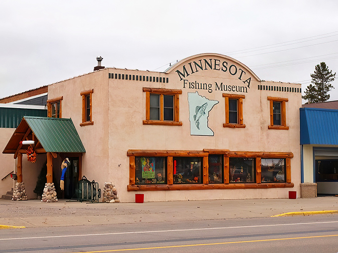 A fishing enthusiast's dream come true! This charming museum facade promises a reel-y good time for anglers and landlubbers alike.