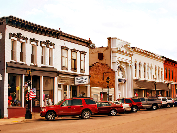Main Street magic! Grass Lake's downtown could give Stars Hollow a run for its money, minus the fast-talking coffee addicts.