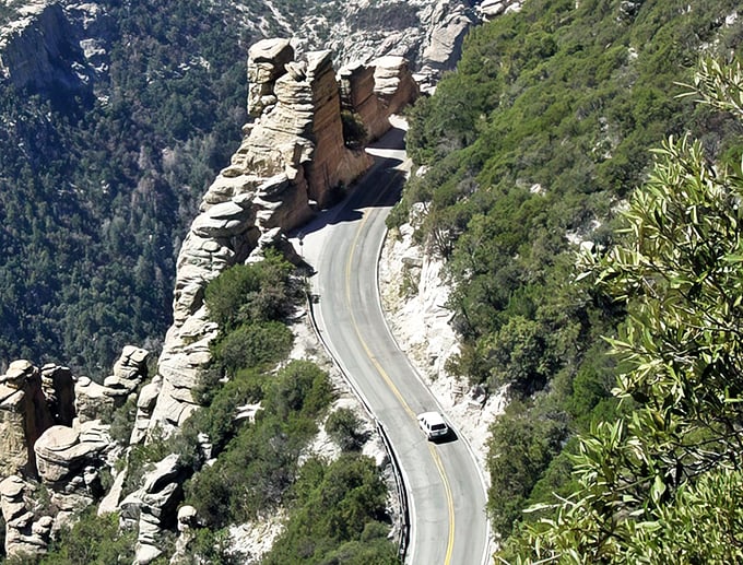 Nature's ultimate roller coaster: A winding road carved through ancient rock formations offers thrills that would make Six Flags jealous.