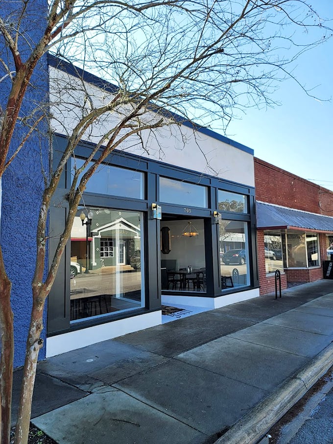 A sleek modern storefront brings big-city style to downtown Palatka, where floor-to-ceiling windows invite you to peek at the treasures within.