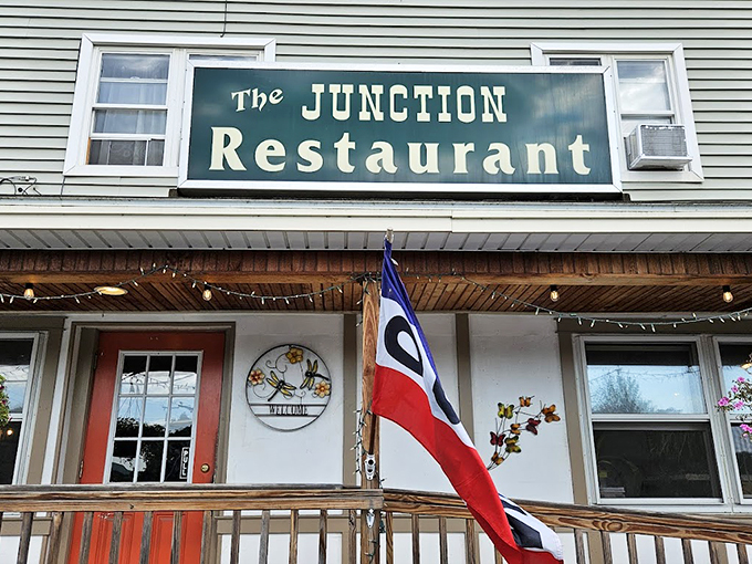 Welcome to breakfast paradise! The Junction's charming facade is like a warm hug from your favorite aunt, inviting you in for a hearty meal and a slice of small-town charm.
