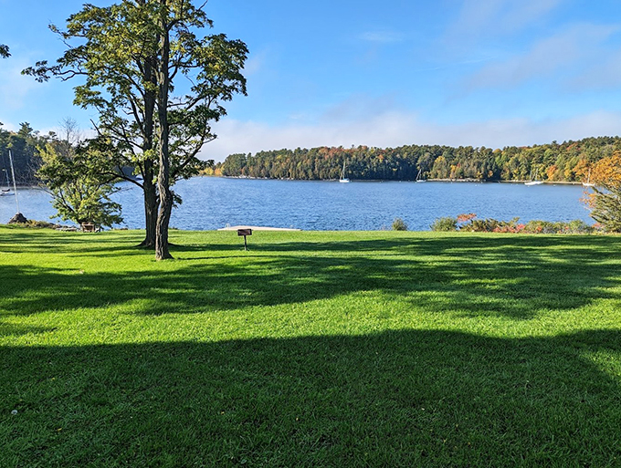 Who needs a therapist when you've got this view? Lake Champlain's serene waters and lush greenery offer nature's own stress-relief program.