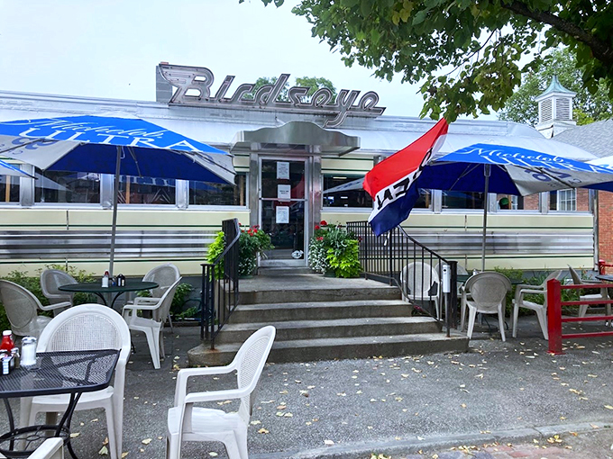 Step into a time machine disguised as a diner! The Birdseye's gleaming exterior promises a journey back to the golden age of comfort food.