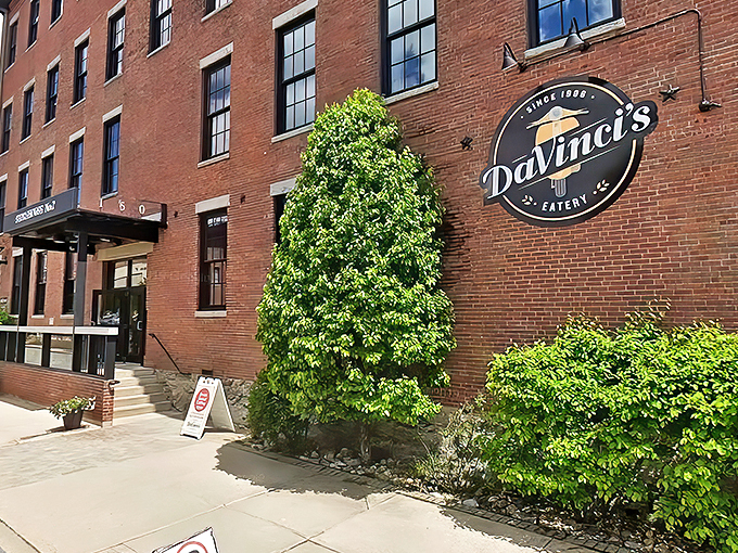 A historic brick building in Lewiston houses DaVinci's Eatery, where Italian dreams come true behind these sturdy walls.