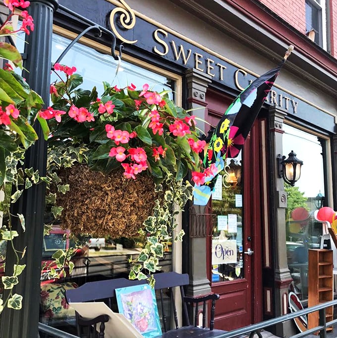 Step into a world where nostalgia meets whimsy! Sweet Charity's storefront is like a warm hug from your favorite eccentric aunt.