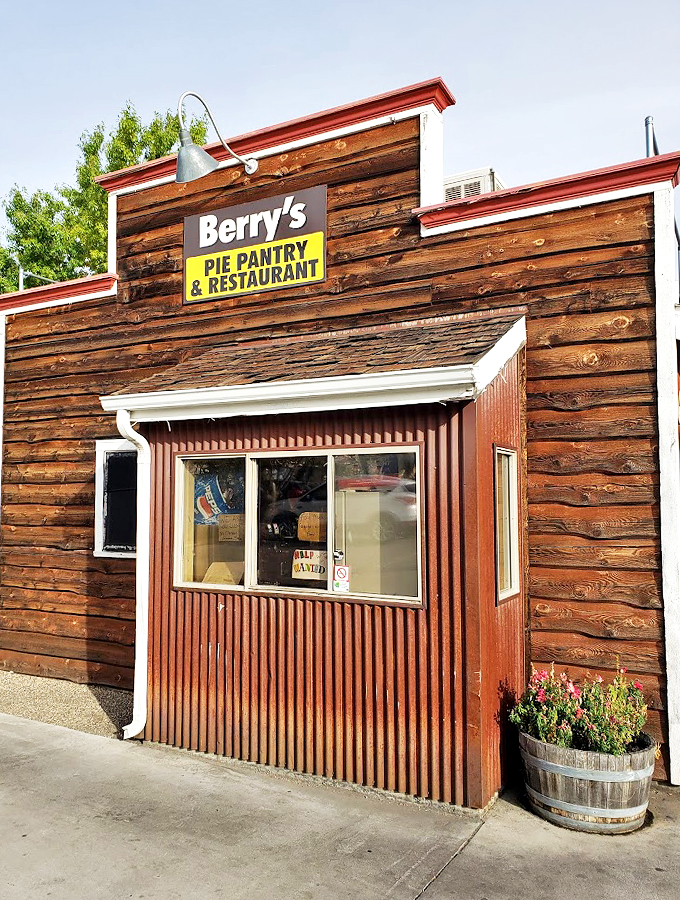 A rustic wooden facade with red trim welcomes visitors to Berry's, where small-town charm meets big-time flavor in Prescott.