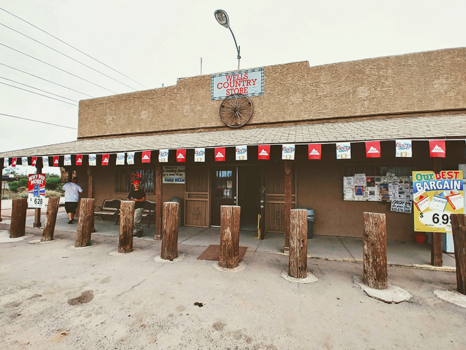 Welcome to Wells Country Store, where the Old West meets gourmet eats! This rustic facade hides a culinary oasis that'll make your taste buds do a happy dance.