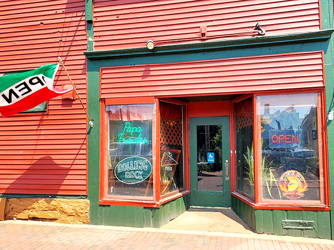 Welcome to pasta paradise! Papa Frank's vibrant facade is like a beacon for hungry souls, promising Italian delights within.