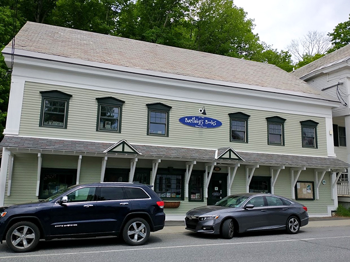 A literary oasis in the heart of Vermont! Bartleby's Books stands proud, its green facade a beacon for bibliophiles and casual readers alike.