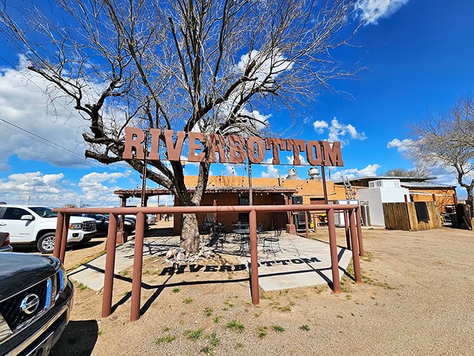 Welcome to the Wild West of seafood! River Bottom's rustic charm beckons like a siren song to hungry desert dwellers. Photo credit: Tracie Neustel