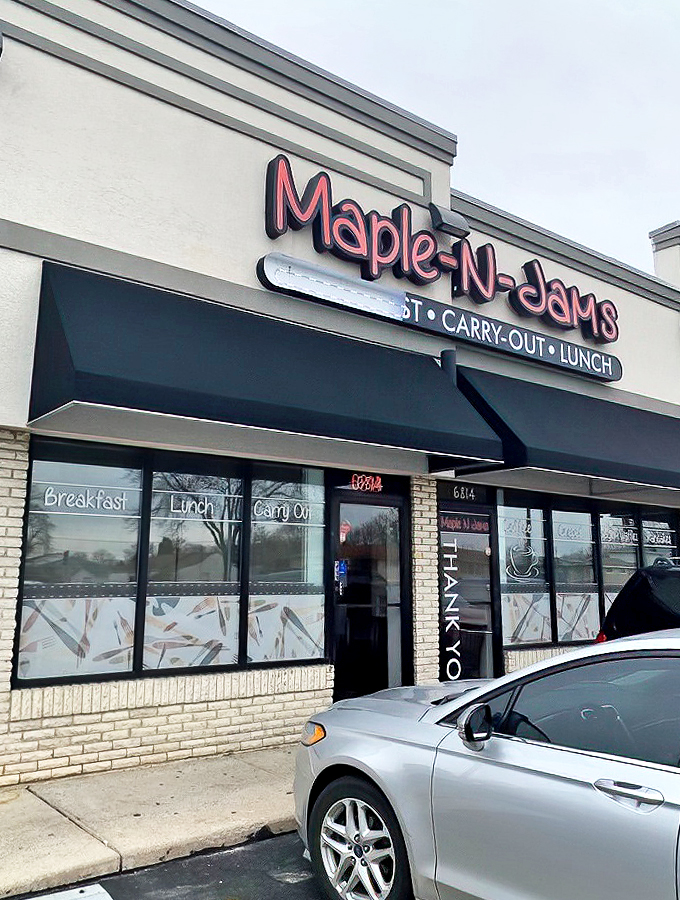 Welcome to flavor town! Maple N Jams Cafe's exterior promises a cozy retreat from the hustle and bustle of everyday life.
