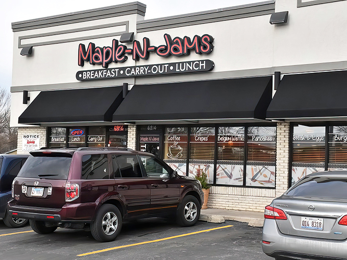 Welcome to flavor town! Maple N Jams Cafe's exterior promises a cozy retreat from the hustle and bustle of everyday life.