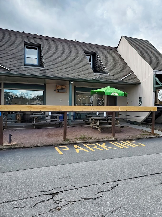 Who knew taco paradise was hiding in a Vermont strip mall? The Mad Taco's unassuming exterior belies the flavor explosion waiting inside.
