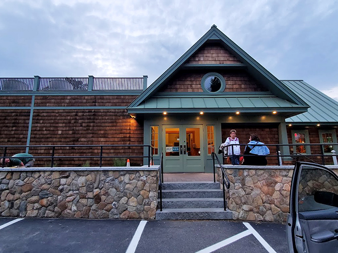 A classic New England welcome awaits at York River Landing, where weathered shingles and warm lighting promise seafood stories worth sharing.