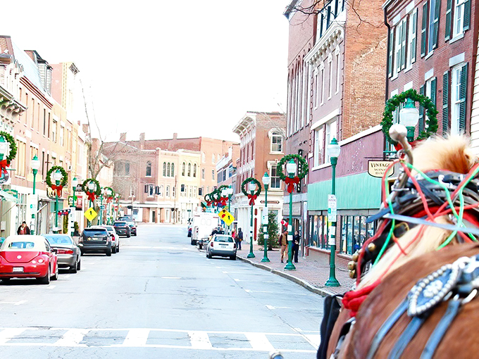Gardiner's holiday magic transforms this quaint Maine street into a scene straight out of a Hallmark movie.