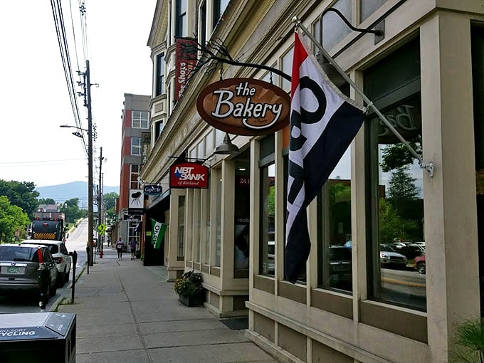 The Bakery's understated storefront in downtown Rutland proves that sometimes the best things in life don't need fancy advertising.