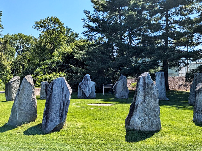 Standing tall against the Vermont sky, these majestic granite sentinels create a mystical circle that's part timepiece, part art installation.