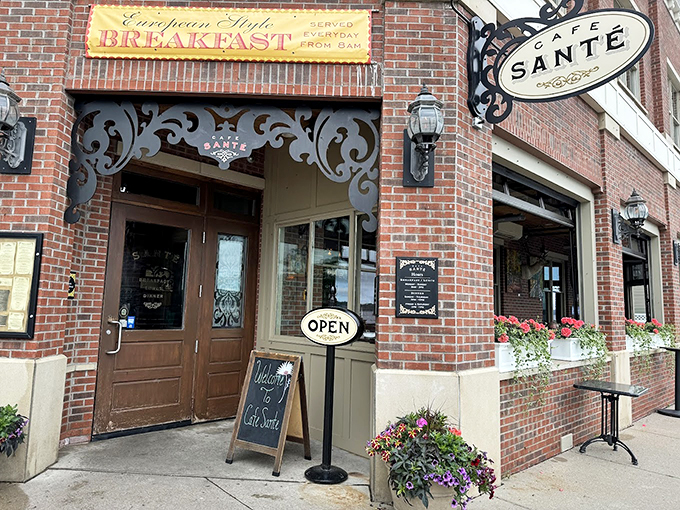 Step into a slice of Europe! Cafe Sant&eacute;'s charming facade is like finding a secret passage to the continent, minus the jet lag and passport stamps. 
