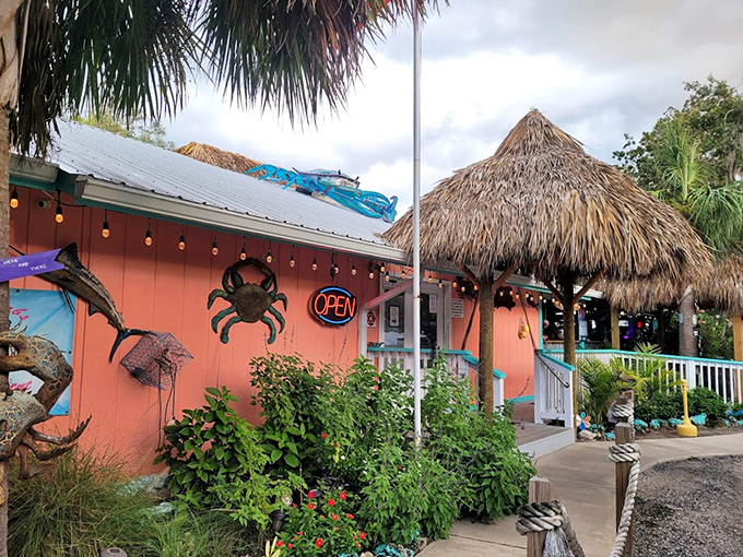 Welcome to seafood paradise! This coral-hued shack, crowned with thatched umbrellas, is where Florida's ocean bounty comes to party.