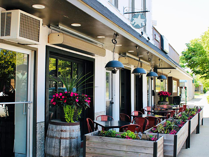 Welcome to beer paradise! Tecumseh Brewing Company's charming facade is like a siren call to thirsty travelers.