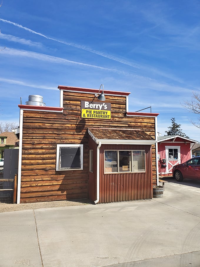 Welcome to pie paradise! Berry's rustic exterior is like a siren song for dessert lovers, beckoning you with promises of flaky crusts and sweet fillings. Photo credit: Daniel Aikin