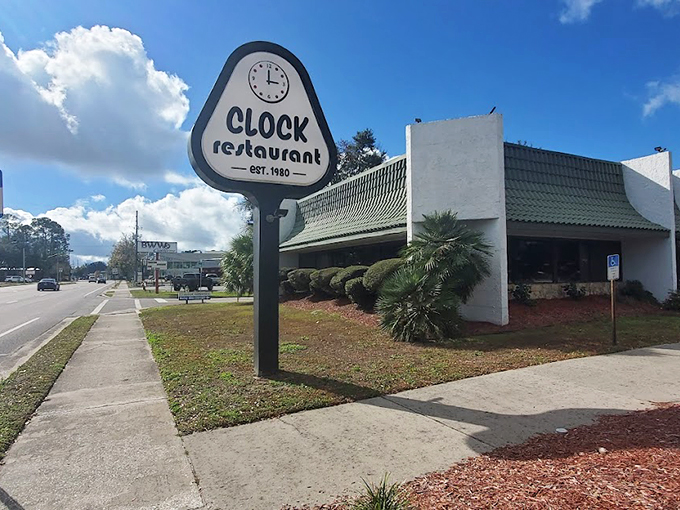 Time stands still at Clock Restaurant, but your taste buds are in for a wild ride! This unassuming exterior hides a treasure trove of comfort food that would make even Father Time pause for a bite. Photo credit: T- REX