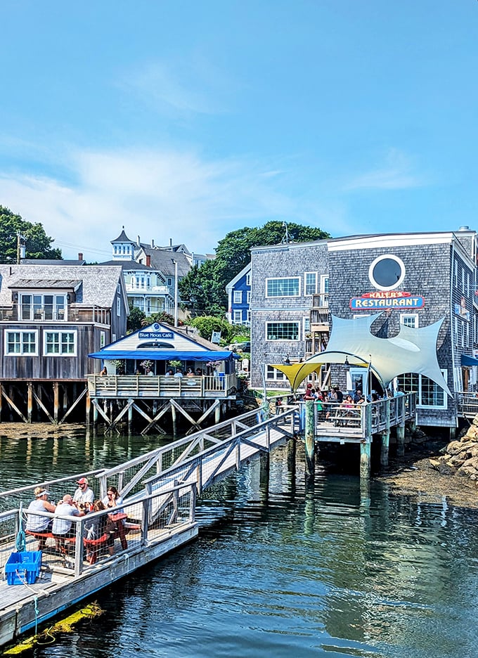 Ahoy, seafood lovers! Kaler's Restaurant stands like a salty sentinel, its weathered shingles and cheery sign promising maritime delights within. It's the culinary lighthouse guiding hungry souls to shore.