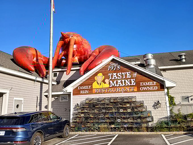 Holy crustacean, Batman! This giant lobster on the roof isn't just for show &ndash; it's a beacon calling all seafood lovers to their new favorite Maine haunt.