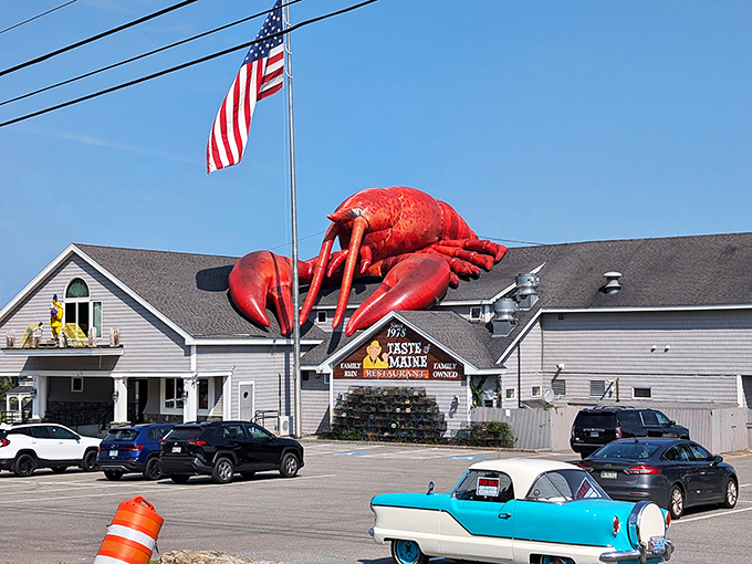 Holy crustacean, Batman! This giant lobster on the roof isn't just for show &ndash; it's a beacon calling all seafood lovers to their new favorite Maine haunt.